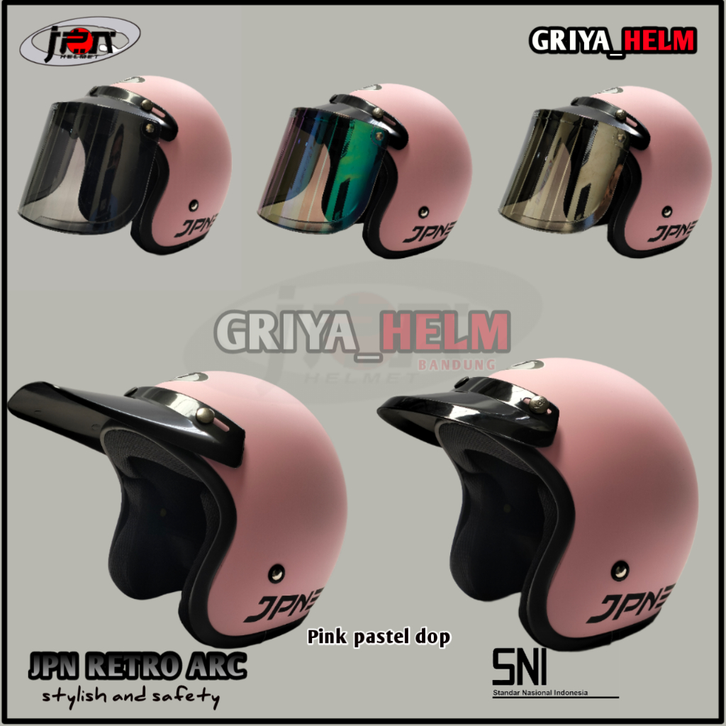 Jual Helm jpn pink pastel dop SNI | Shopee Indonesia