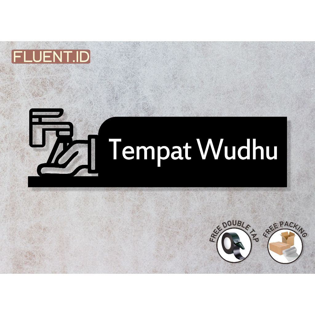 Jual Sign Akrilik Tempat Wudhu Aesthetic | Signboard Tempat Wudhu ...
