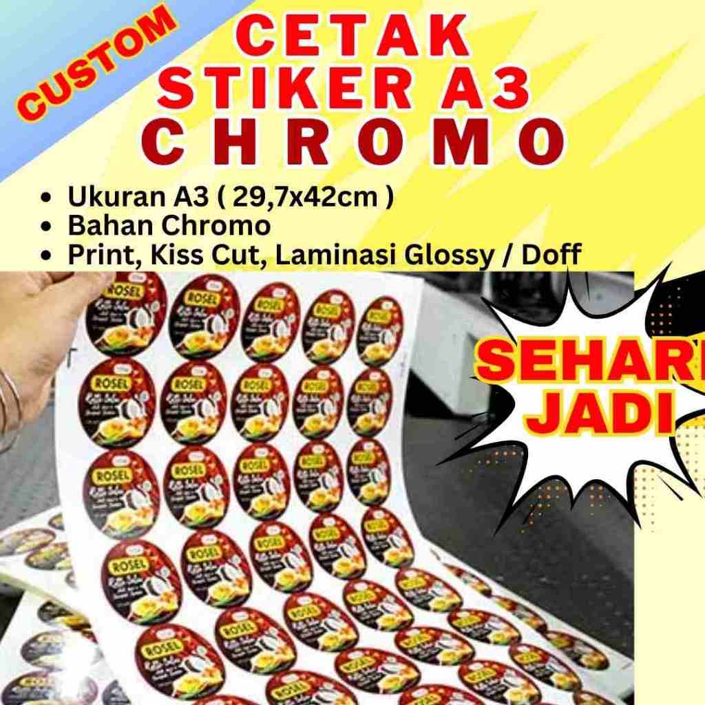 Jual Cetak Stiker Chromo A3 Murah / Stiker A3 Chromo / Stiker Logo ...