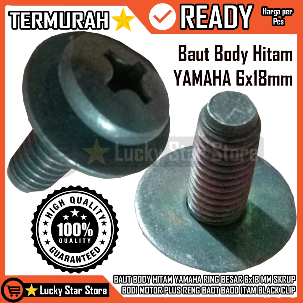Jual Reng Grand Ulir Baut Body Hitam Yamaha Ring Besar 6x18 Mm Skrup ...
