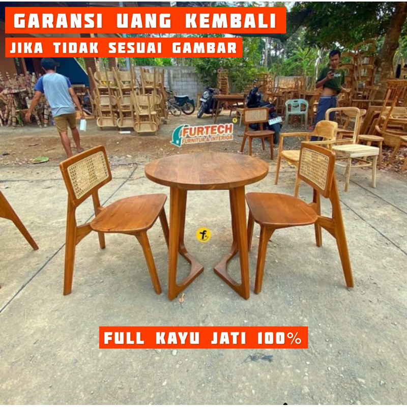 Jual Satu Set Meja Cafe Retro Minimalis Scandinavian - Kursi Makan ...