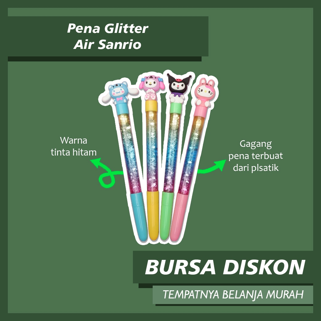 Jual Pena Glitter Air Sanrio Pulpen Bolpoint Pen Pulpen Tinta Pen ...