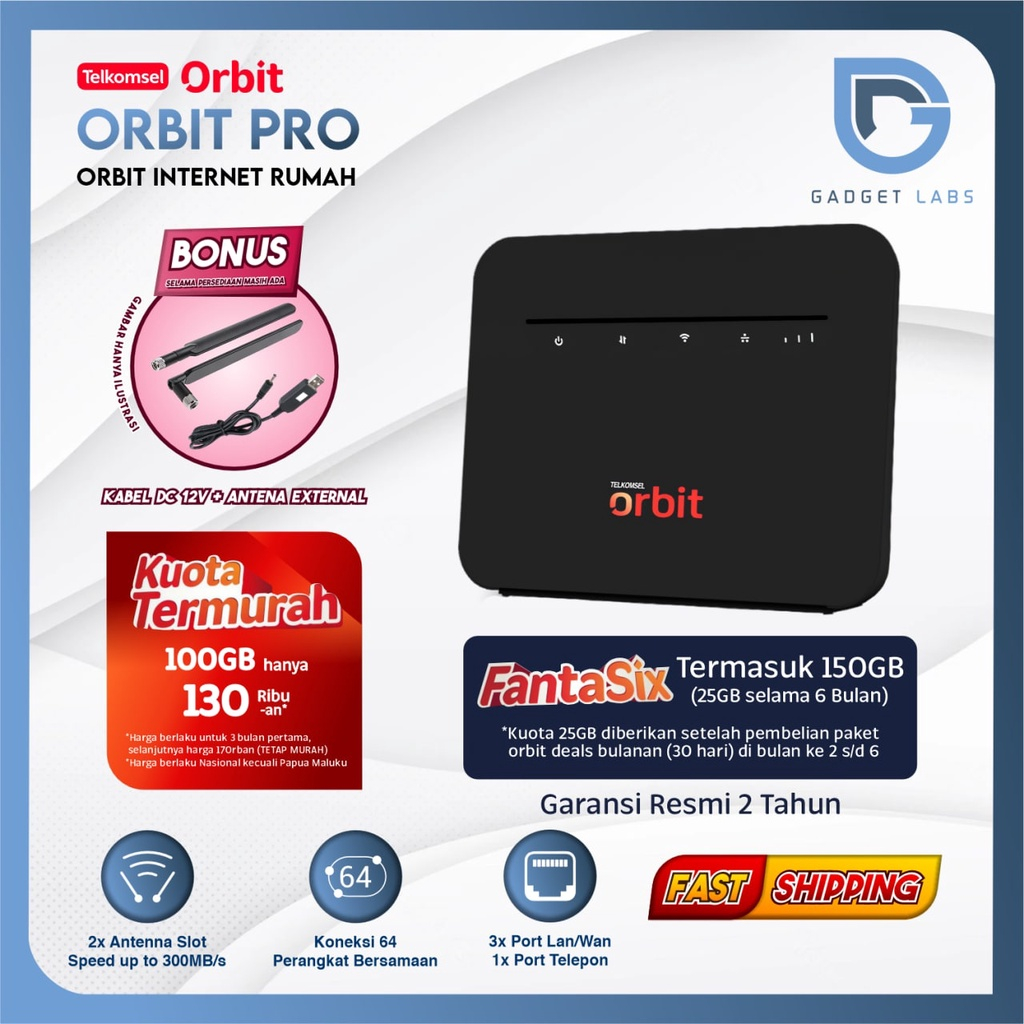 Jual Telkomsel Orbit Pro HKM281 Modem Router Free Kuota 150GB | Shopee ...
