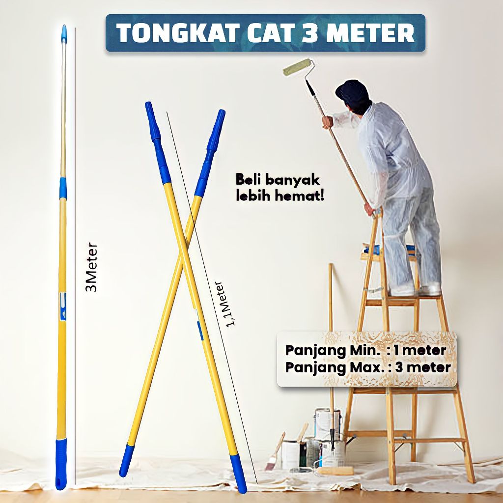 Jual Stick Tongkat Cat Extension EURO Panjang 3 meter - Telescopic ...
