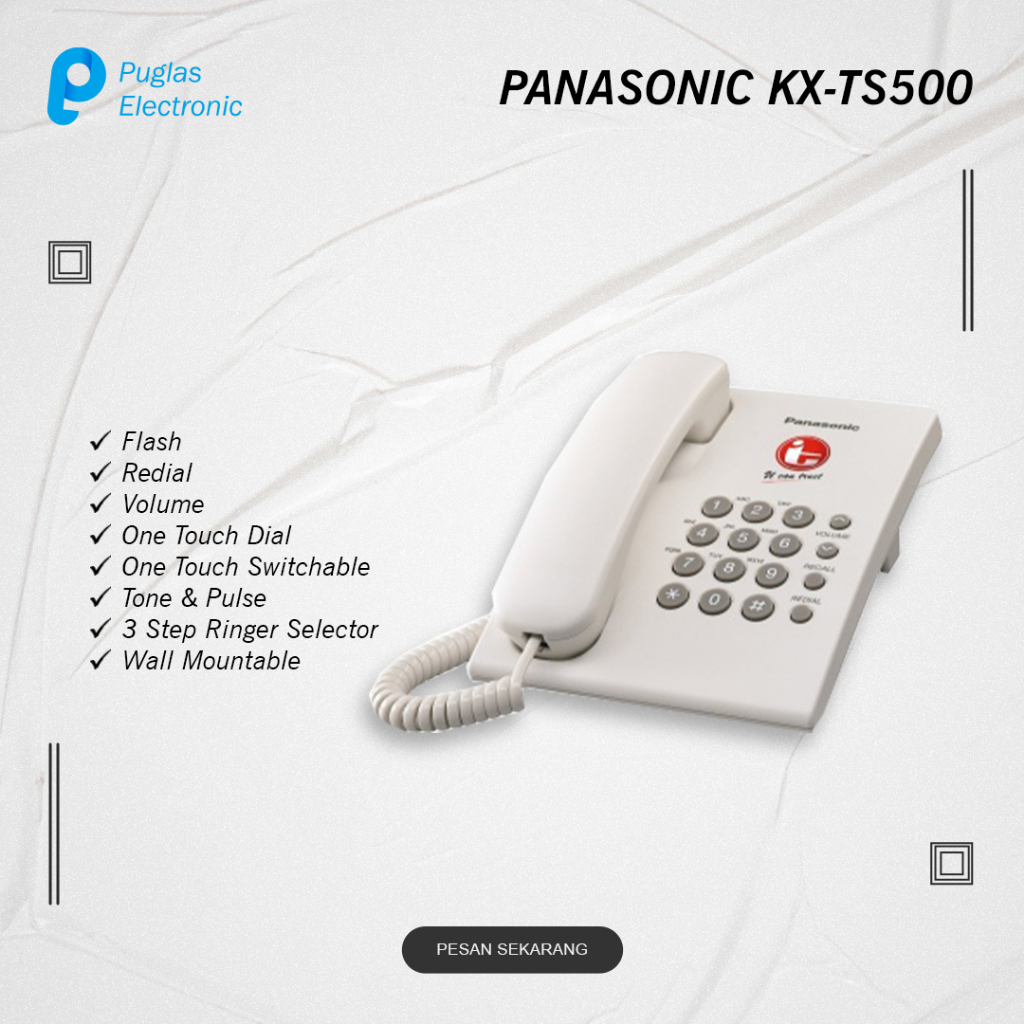 Jual Pesawat Telepon Panasonic KX-TS500 Telepon Rumah Kantor Indihome - PTH | Shopee Indonesia