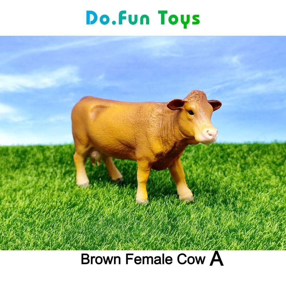 Jual Animal Figurine | FEMALE BROWN COW NEW / Mainan Miniatur Binatang ...