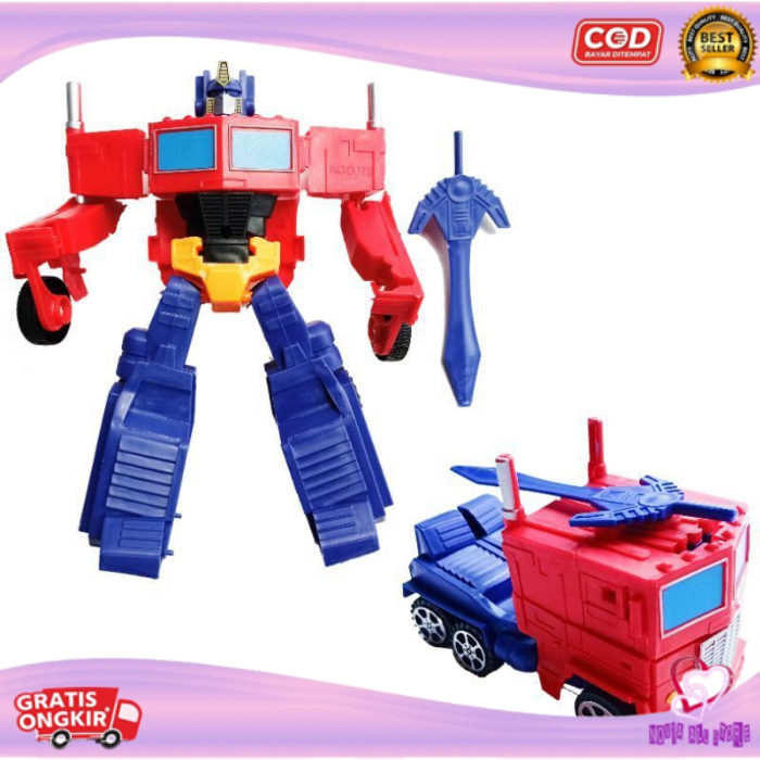 Jual Mainan Robot Transformers Optimus Prime Mobil The Robot Brave ...