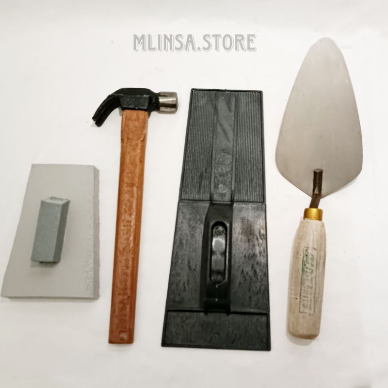 Jual Paket Hemat 4 Pcs Alat Tukang Bangunan Sendok Semen Palu Roskam ...