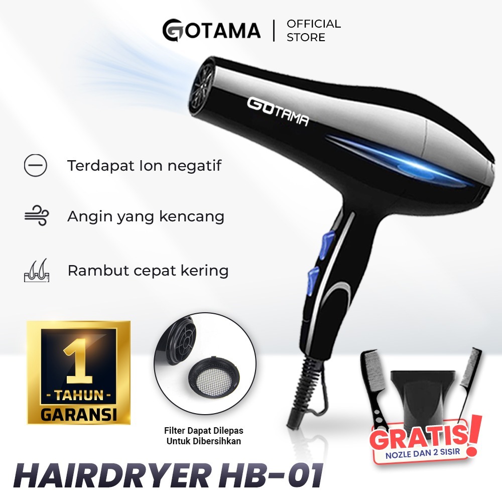 Jual Gotama Hair Dryer DUS COKLAT 800W Pengering Rambut Paling Populer ...