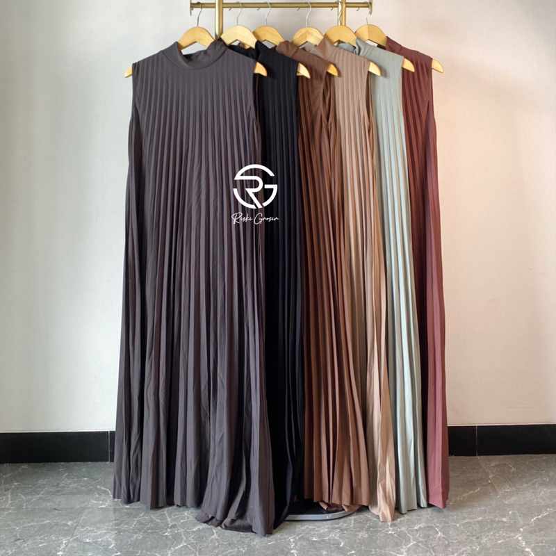 Jual Dress Plisket Wanita Inner Dress Plisket Premium Inner Maxi Dress ...