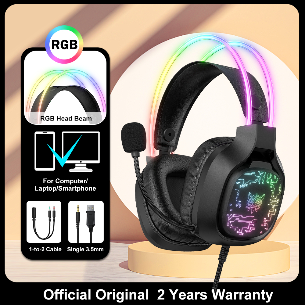 Jual Onikuma X25 RGB Headphone dengan Mic Headset Gaming Lucu dengan ...