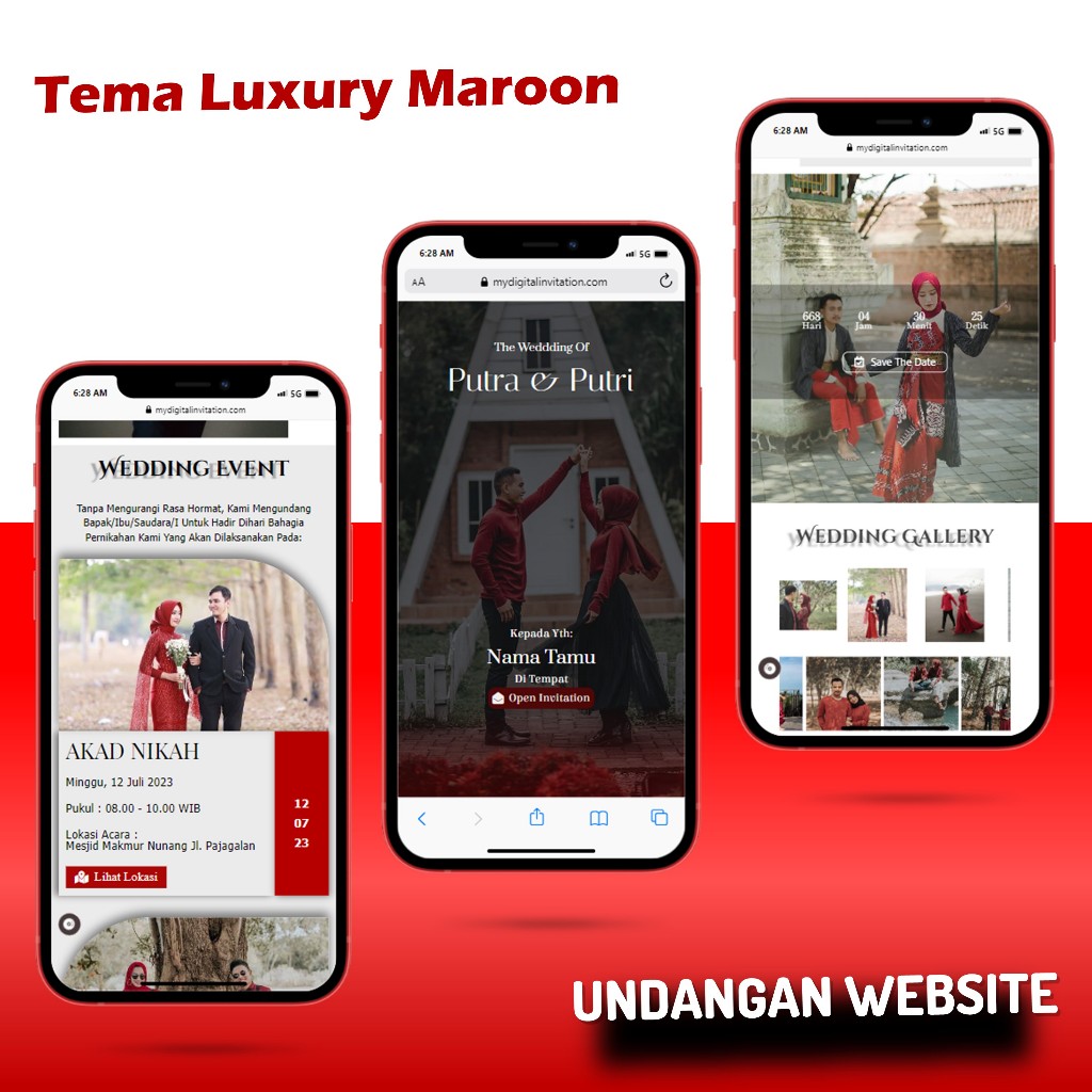 Jual iDk90 Undangan Digital Website Pernikahan Tema Luxury Elegan ...
