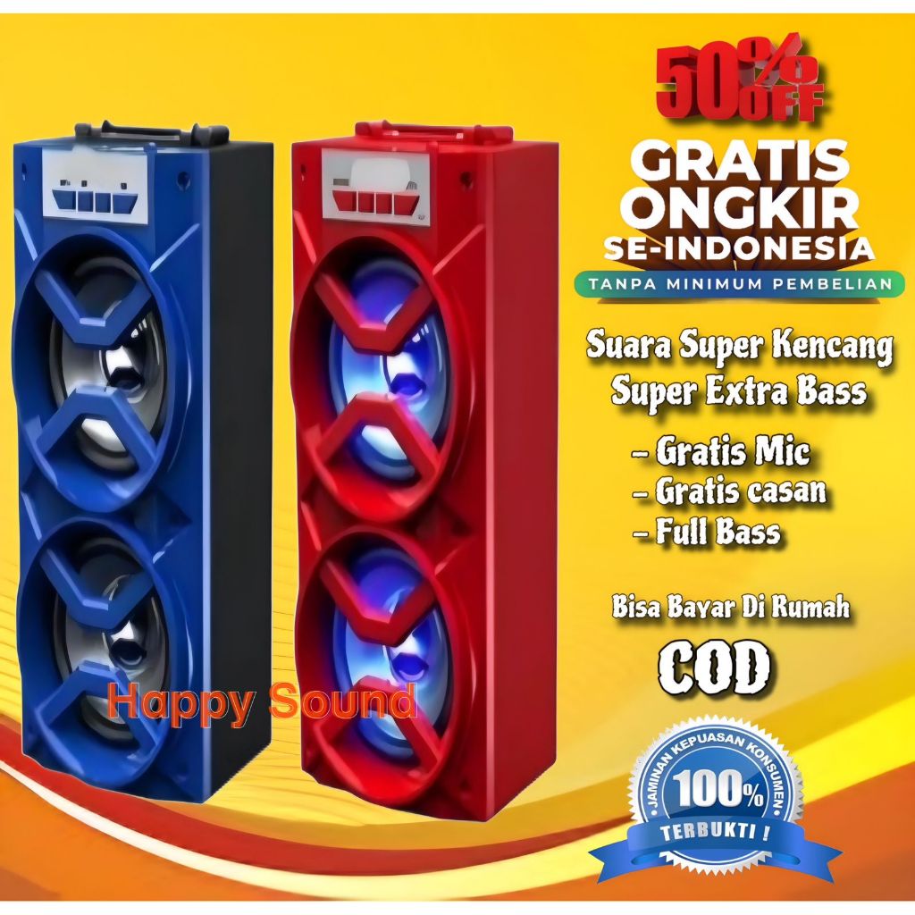 Jual TERLARISS Speaker Bluetooth Karaoke Free Mic Extra Bass Suara ...