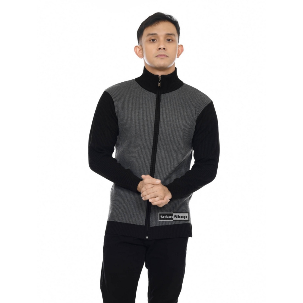 Jual Jaket Rajut Turtleneck/Sweater Rajut Zipper Pria Tebal | Shopee ...