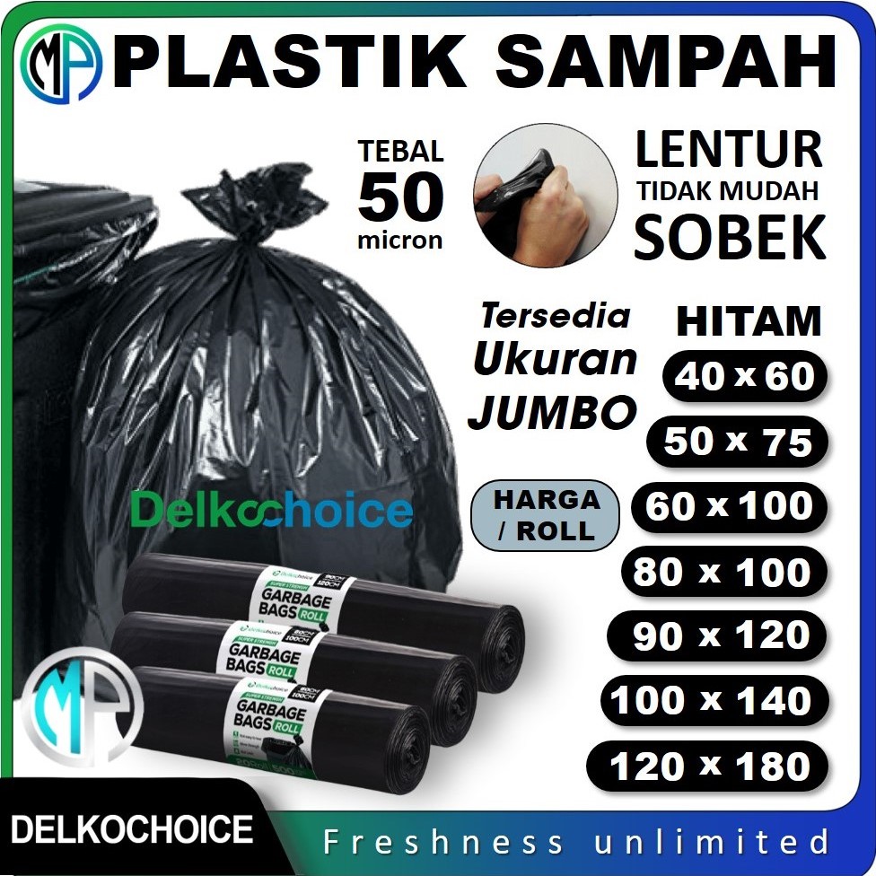 Jual Kantong Kresek Plastik Sampah Per-Roll / Plastic Trash Bag / Garbage Bags Hitam Tebal ...