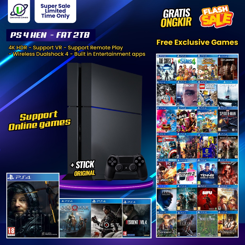 Jual PS4 Hen Second Type Fat / Slim / Pro Bundle Stick Original ...