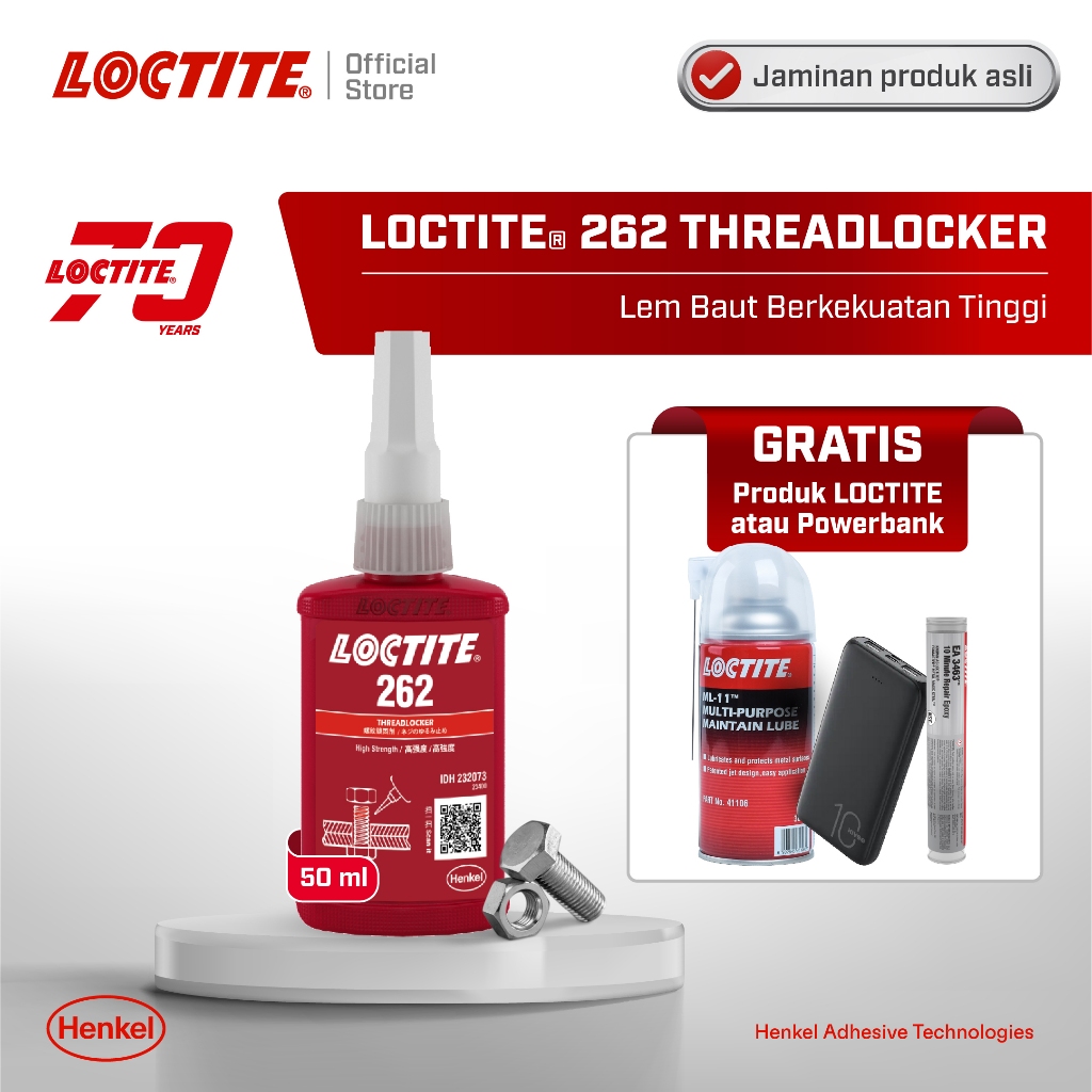 Jual LOCTITE 262 Threadlocker Lem Baut 50 ml | Shopee Indonesia