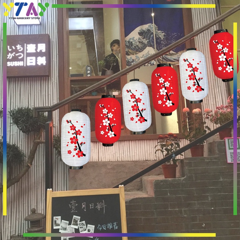 Jual 10 Inch Lampion Lonjong Japanese/Satin Lantern Sushi/Lampion ...