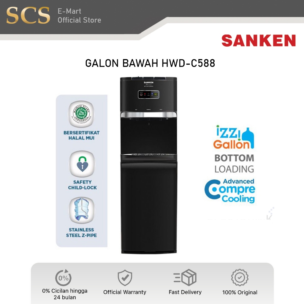 Jual SANKEN Dispenser HWD-C588 Bottom Load Galon Bawah | Shopee Indonesia