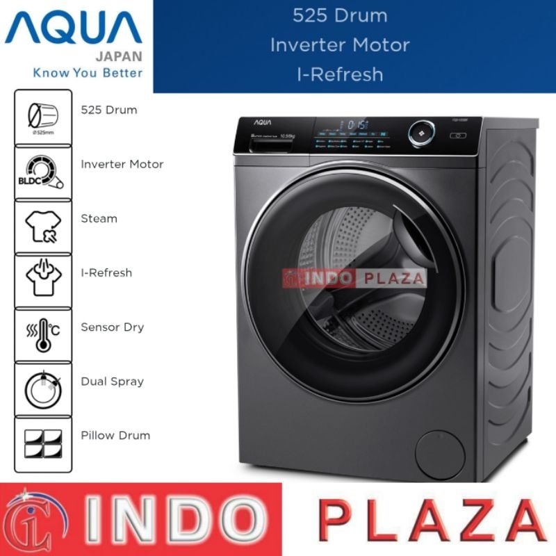 Jual MESIN CUCI AQUA FRONT LOADING 10.5 Kg FQD-1050BF INVERTER + STEAM ...