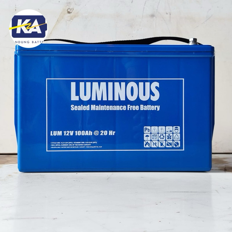 Jual aki accu baterai VRLA deep cycle Luminous 12v 12 v 100ah 100 ah | Shopee Indonesia