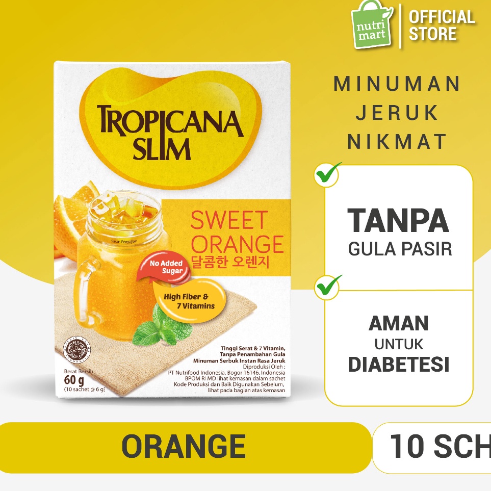 Jual [KODE L7S9V] Tropicana Slim Sweet Orange (Sugar Free) 10 sachet ...
