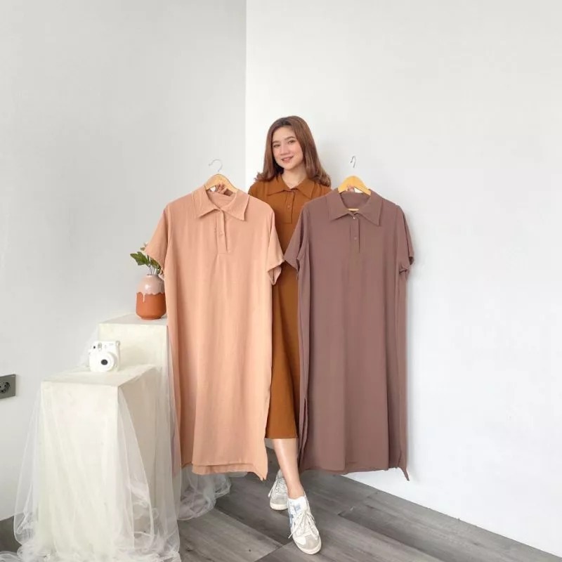 Jual (ADA JUMBO) Dress Daster Korean Style Home Dress Crinkle Viral ...