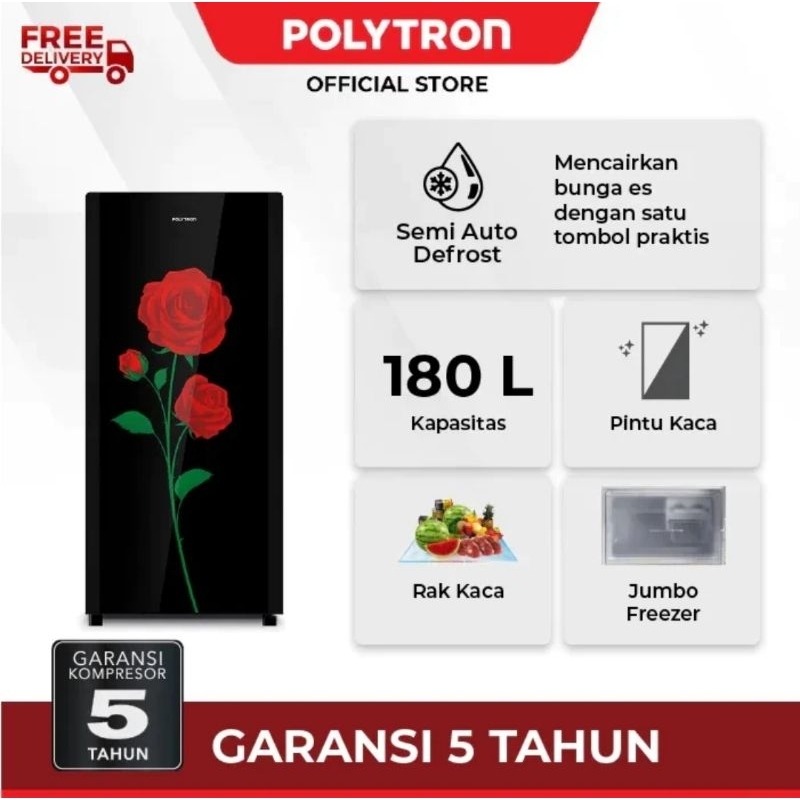 Jual KULKAS POLYTRON 18CRX 18DRX ICE TWIST 180 L JUMBO FREEZER GARANSI ...