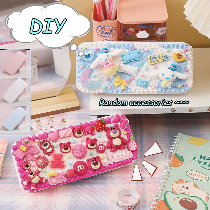 Jual Cream Clay Pencil Box Kit Kotak Pensil DIY Deco Cream Kit DIY ...