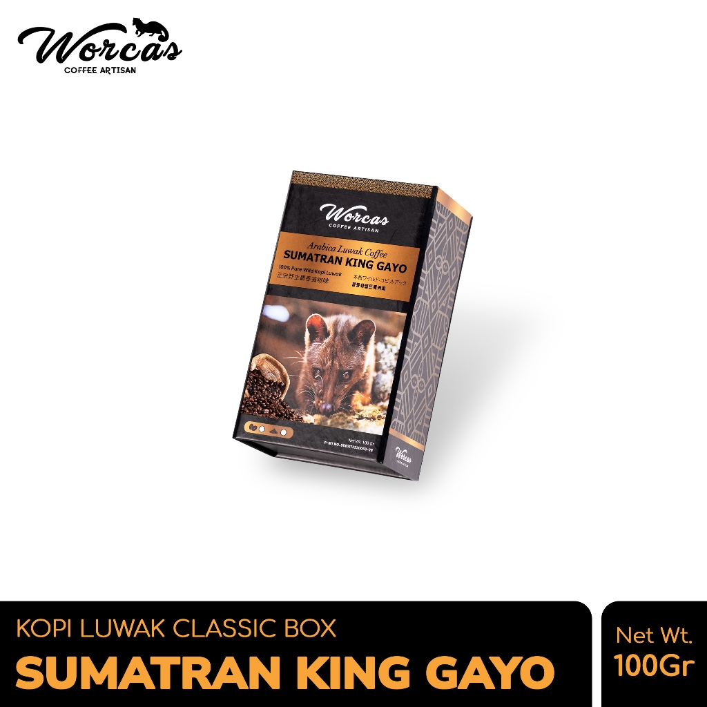 Jual WORCAS Kopi Luwak Liar Sumatran King Gayo 100gr - Classic Box ...