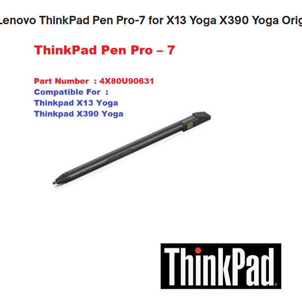 Jual Stylus Pen Lenovo ThinkPad Pen Pro-7 for X13 Yoga X390 Yoga ...