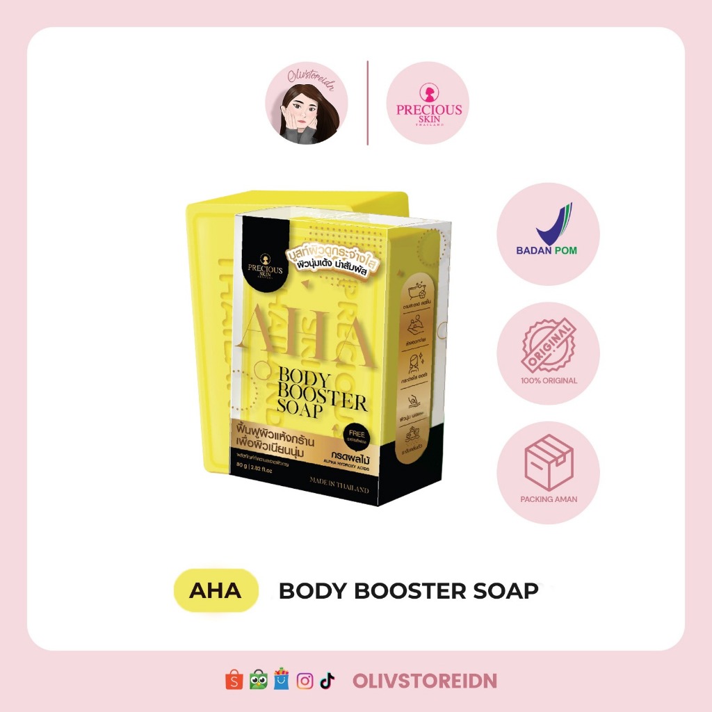 Jual Precious Skin Thailand AHA Body Booster Whitening 5x Soap (FREE ...