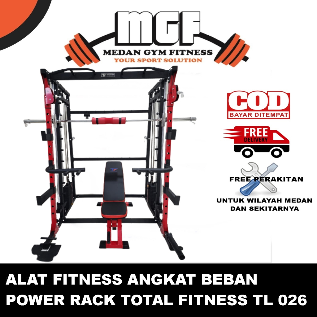 Jual TOTAL FITNESS Alat Fitness SMITH MACHINE POWER RACK TL 026 ...