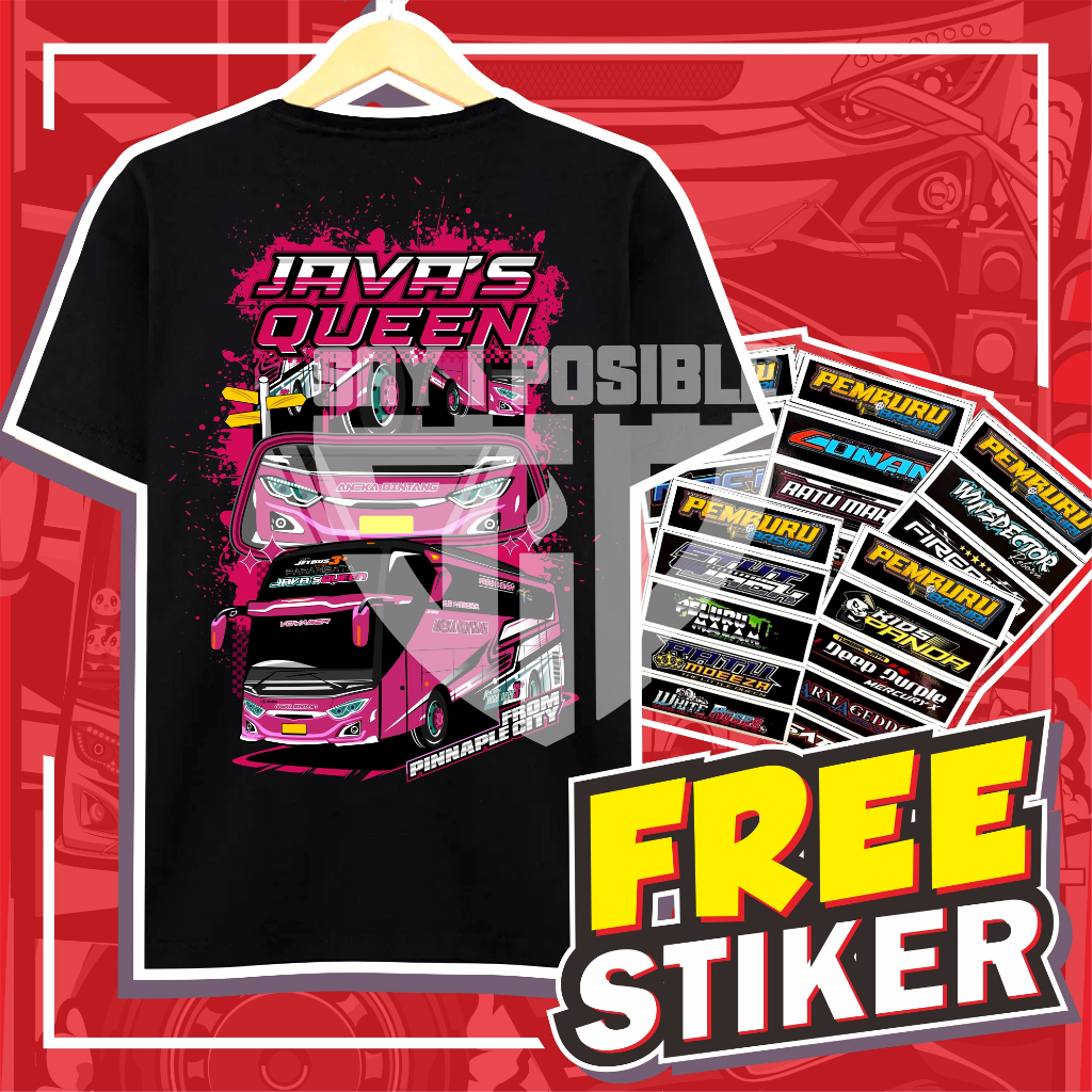 Jual ( FREE STIKER ) BAJU KAOS BUS MANIA JAVA QUEEN ANEKA BINTANG ANAK ...