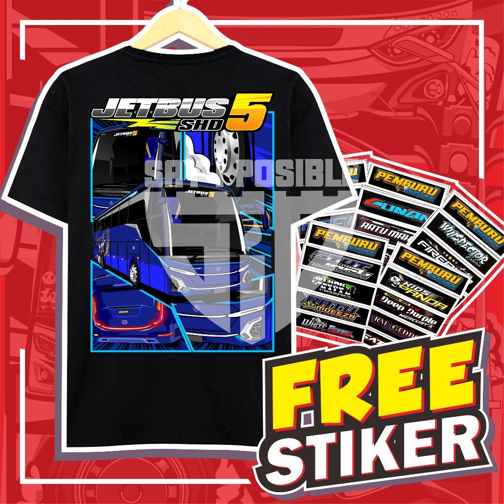 Jual ( FREE STIKER ) KAOS BUS JETBUS 5 SHD ANAK DAN DEWASA | Shopee ...