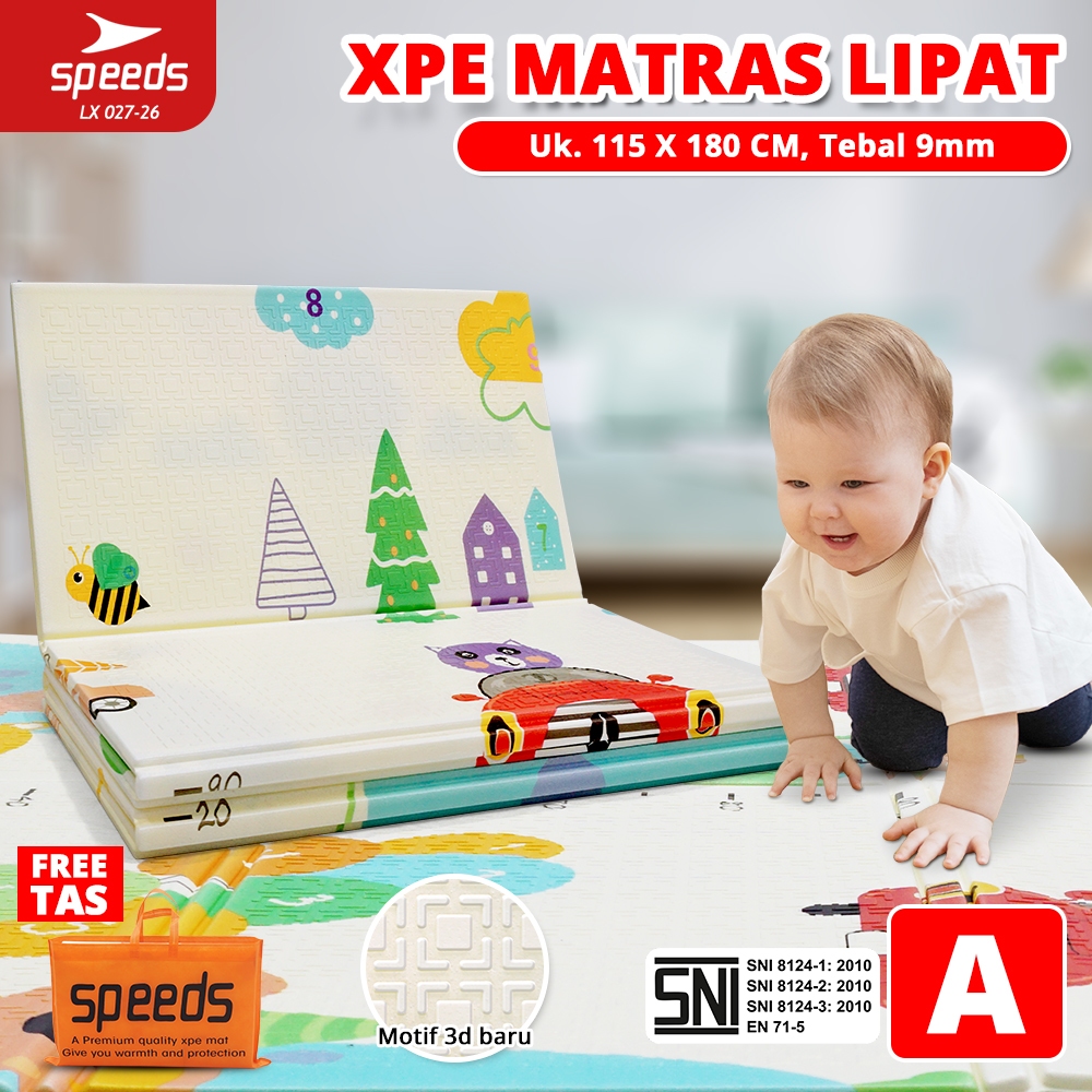 Jual SPEEDS SNI Playmate Bayi Karpet Lipat Playmat 115x180cm 9mm Bayi ...