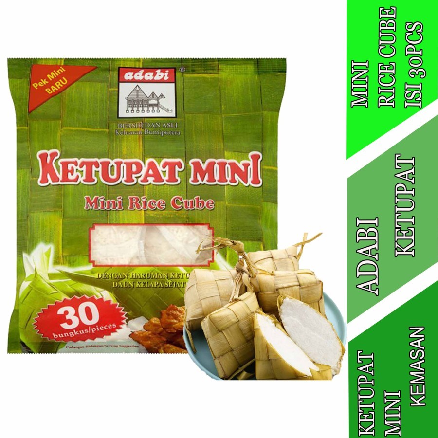 Jual Ketupat Nasi Kemasan - Adabi - Ketupat Mini Rice Cube - Isi 30pcs ...
