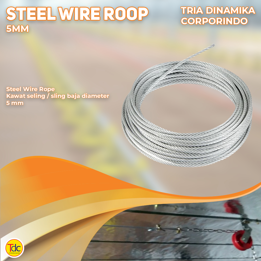 Jual Tali Kawat Baja/Kabel Seling/Wire/Sling Baja 5 MM/Kawat Seling ...