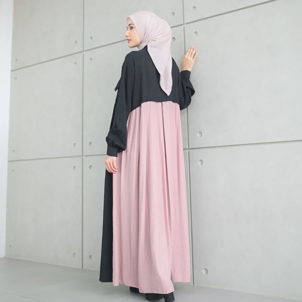 Jual Aisyalina Id Belva Midi Dress Tanpa Hijab Bahan Linen Crespo Gamis ...