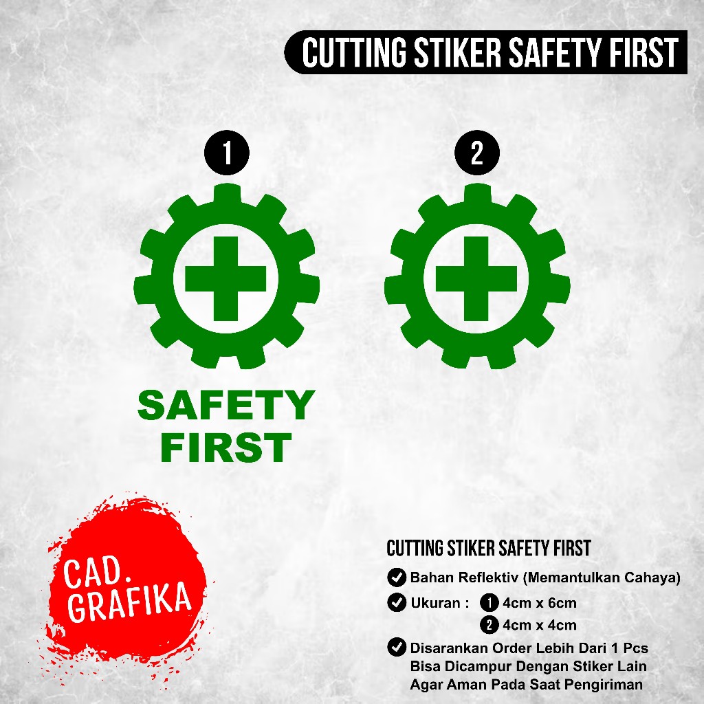 Jual Stiker Cutting K3 Safety First | Shopee Indonesia