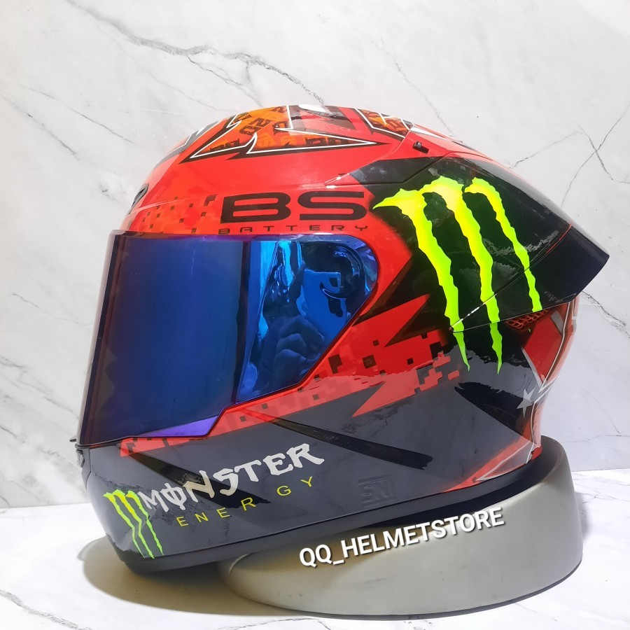 Jual HELM KYT TT COURSE REPAINT QUARTARARO RED PAKET GANTENG BLUE ...