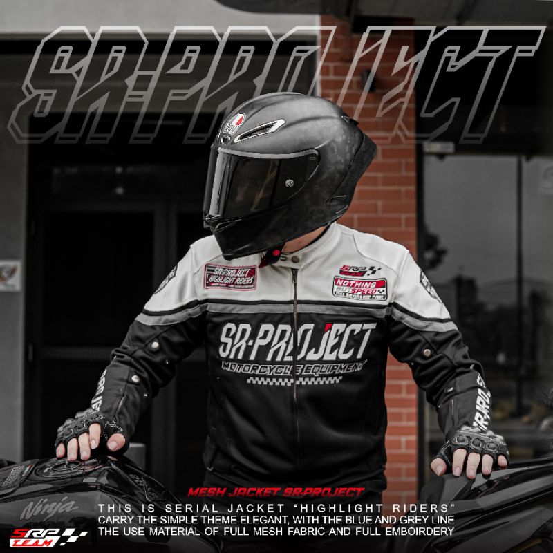 Jual Jaket Mesh SR-PROJECT Highlight Riders Black-white | Shopee Indonesia