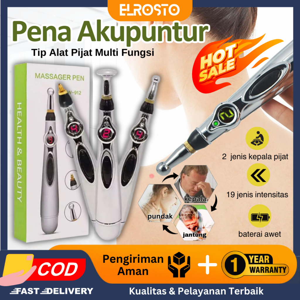 Jual ELROSTO Akupuntur Laser Therapy Energy Pen Alat Terapi Massage Pen ...