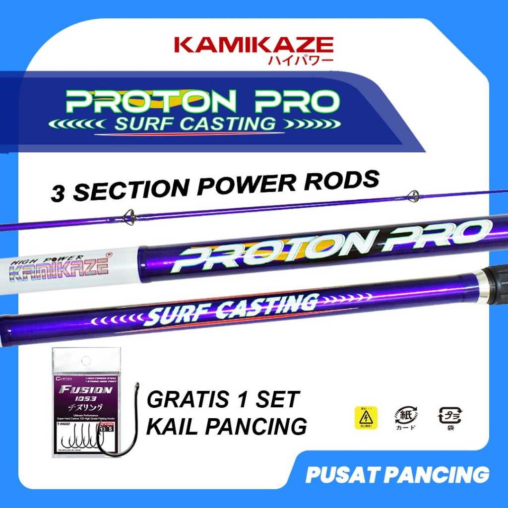 Jual PUSATPANCING5 - Joran Spinning Kamikaze Proton Pro Surf Sambung 3 ...