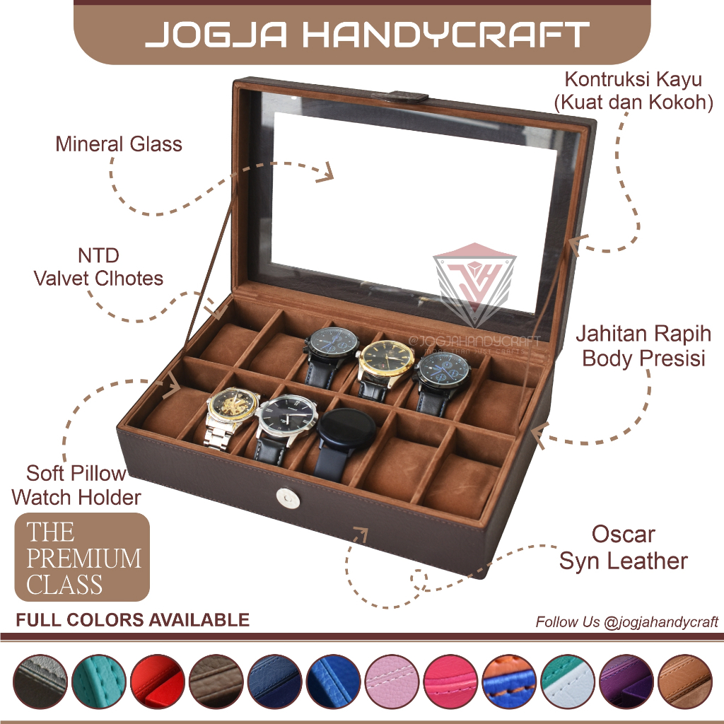 Jual (PROMO) FULL COLOR Kotak Tempat Jam Tangan Isi 12 / Box Jam ...