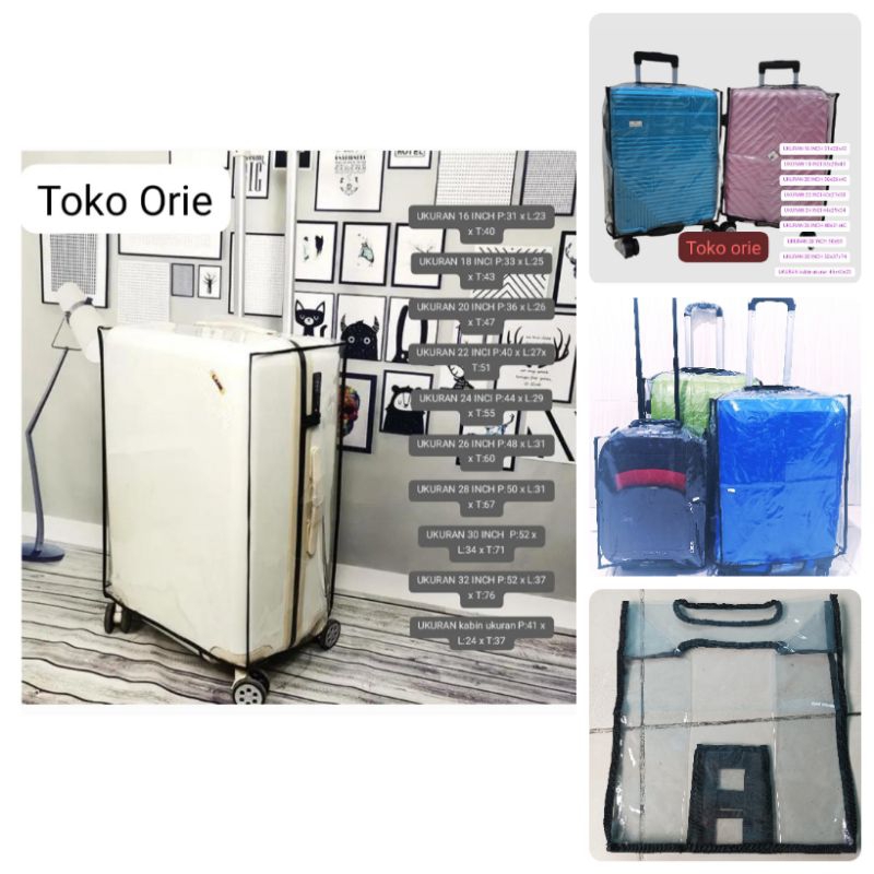 Jual GROSIRAN SARUNG KOPER PLASTIK MIKA / LUGGAGE COVER / PELINDUNG ...