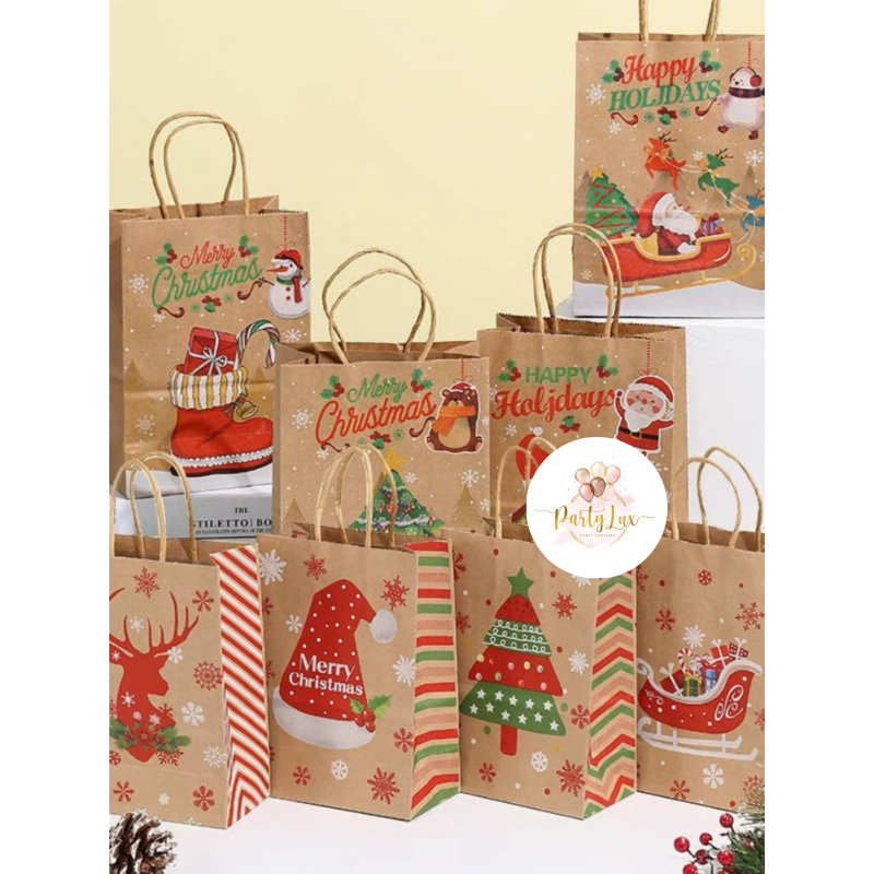 Jual Paper Bag Natal Kraft Paper / Paperbag Christmas Craft Paper ...