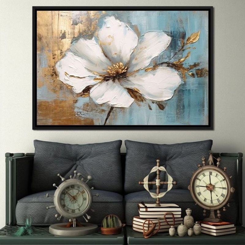 Jual lukisan bunga abstrak modern teksture ,lukisan abstrak flower cute ...