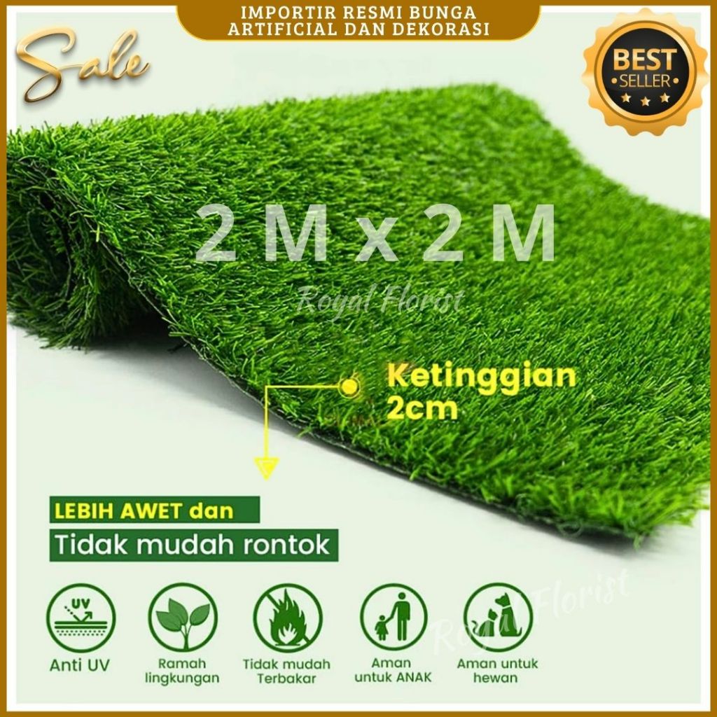 Jual Rumput Sintetis Swiss 2 cm Ukuran 2x2 M/Rumput Golf/Rumput Palsu ...
