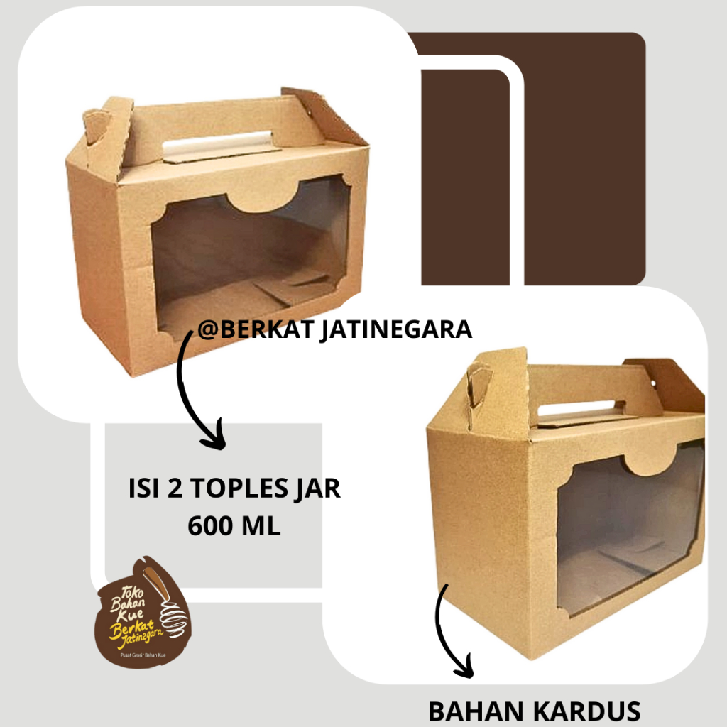 Jual BOX / DUS / BOX JAR 600 ML ISI 2 DAN ISI 3/BOX KARDUS/BOX TOPLES ...